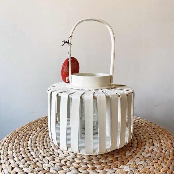 Opalhouse | Accents | Opalhouse White Wood Slat Lantern With Glass ...